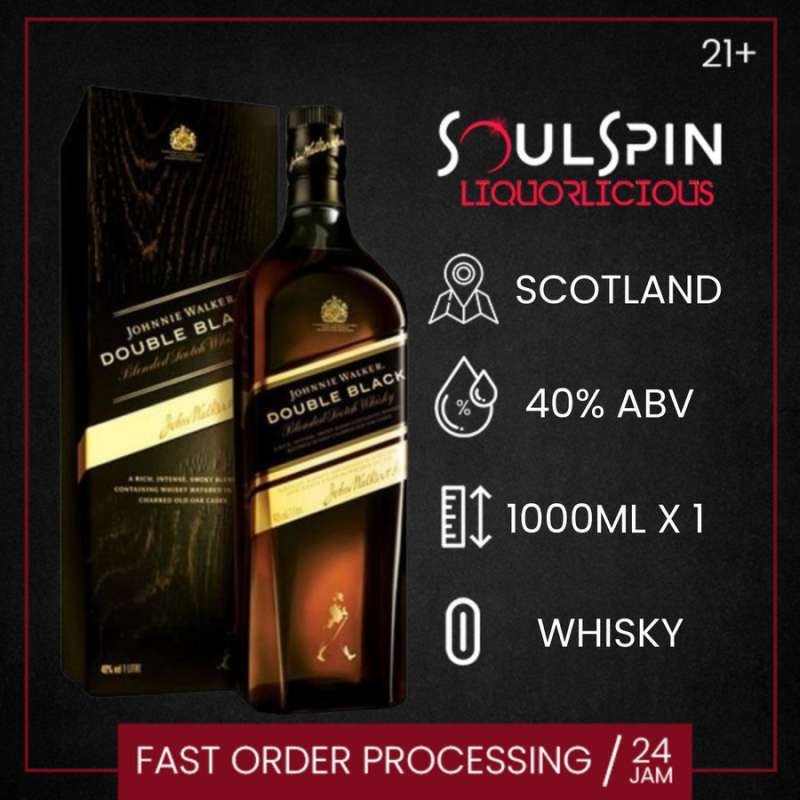 Johnnie Walker Double Black Label Blended Scotch Whisky 1L | SOULSPIN