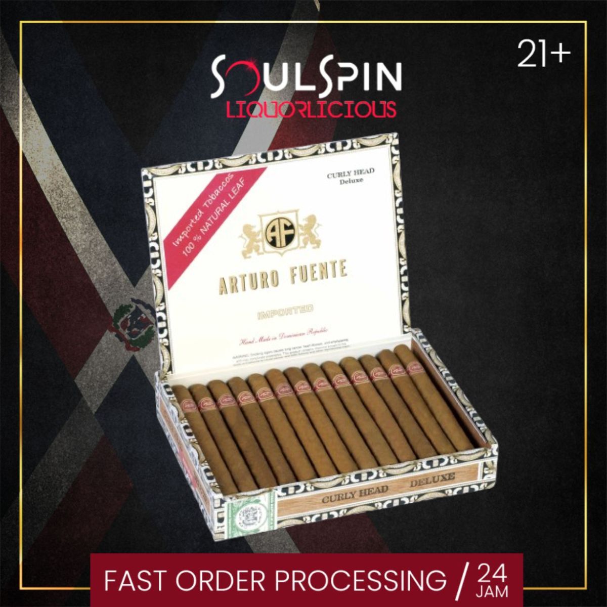 Arturo Fuente Curly Head Deluxe [ Box of 25 Sticks ] Dominican Cigar ...