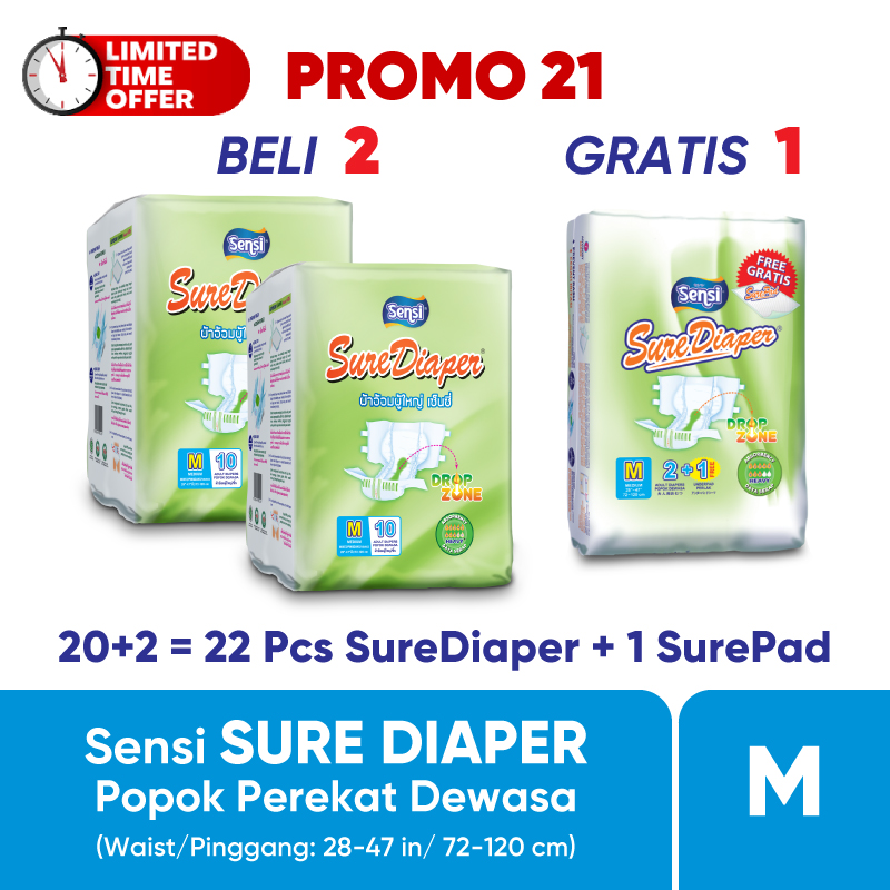 PROMO 21 SURE DIAPER M | Sensi Indonesia Official Online Shop