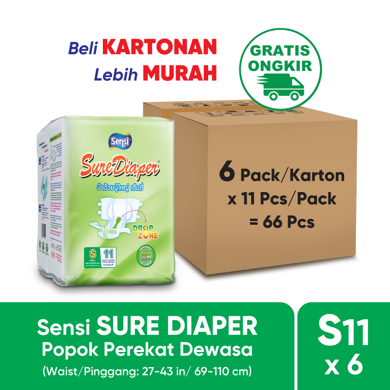 PAKET 6 SURE DIAPER S11x6 | Sensi Indonesia Official Online Shop