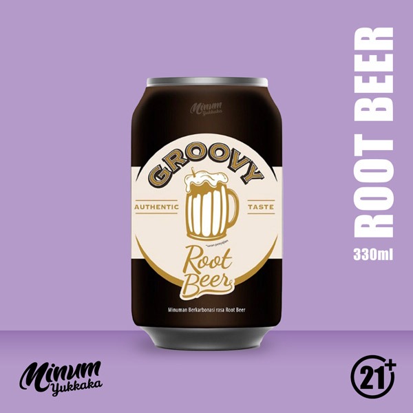 Grovvy Root Beer Kaleng 330ml | Minum Yuk Kaka
