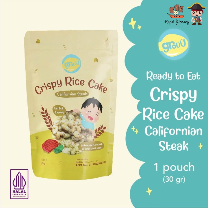 Grouu Crispy Rice Cake Californian Steak 30 gram | Raja niaga nusantara