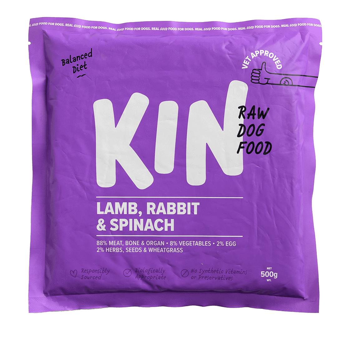 Lamb, Rabbit & Spinach | KIN Dog Food Jakarta